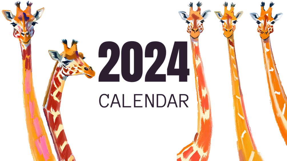 [Printable] 2024 Giraffe Calendar