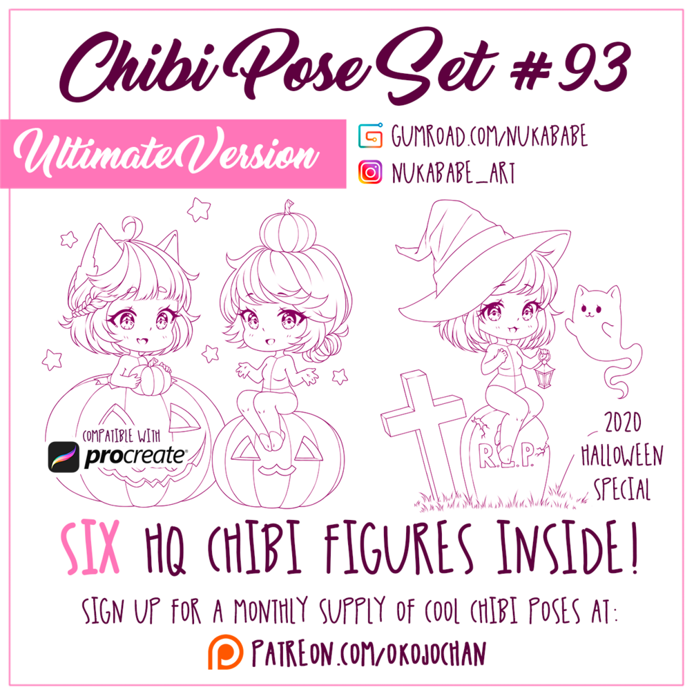 Halloween Special 2020 - Procreate Chibi Base Set #93 - Procreate ...