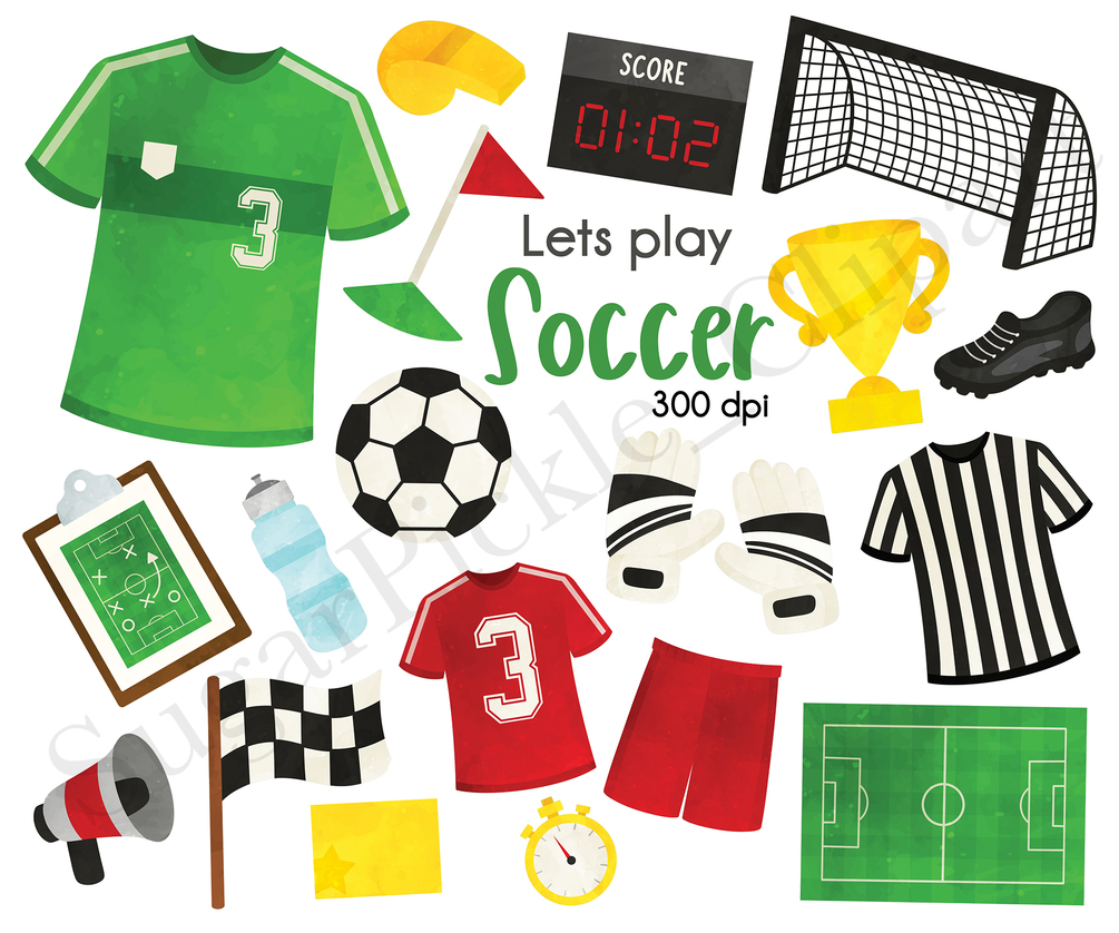 Soccer Clipart, Soccer illustration, Soccer graphics
