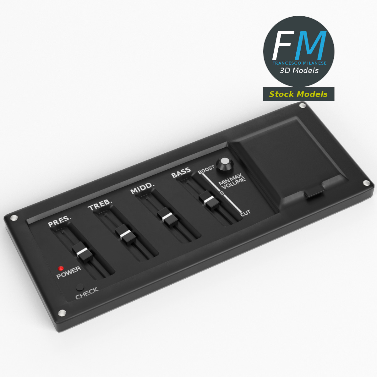 3D MODEL - Guitar equalizer control panel