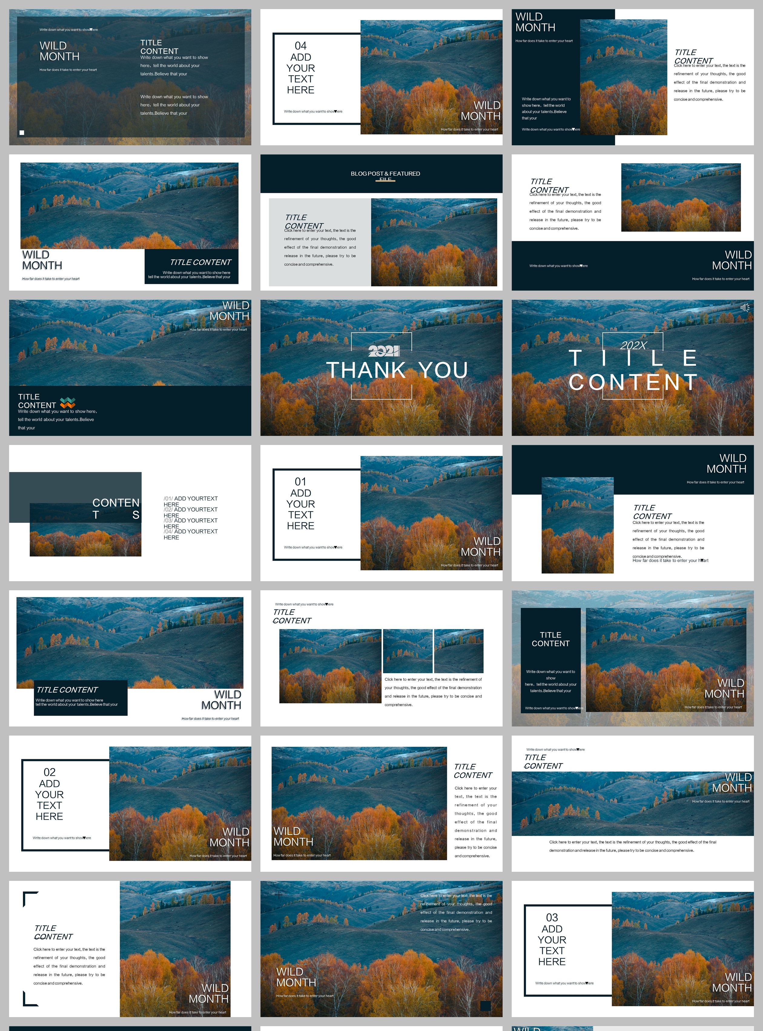 Nature-Inspired Modern Business PPT Template: Wild Month | Dynamic ...