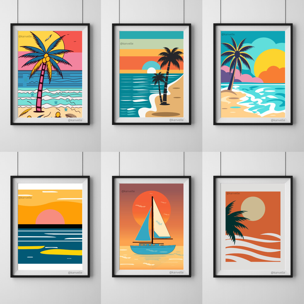 Summer Six – Tropical Summer Wall Art (Digital Download)