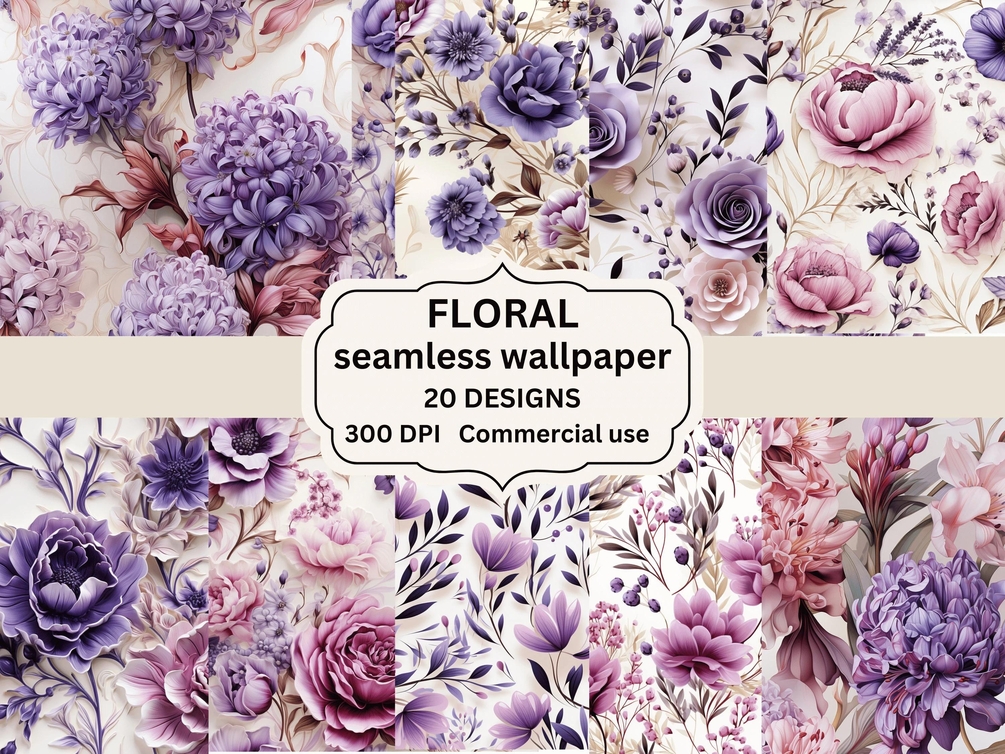 Floral Seamless Pattern, Floral repeating pattern, Seamless Floral ...