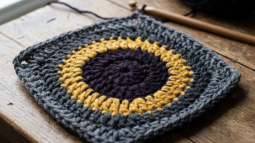 Eclipse Moon Granny Square 🌑 Crochet Pattern – Celestial PDF