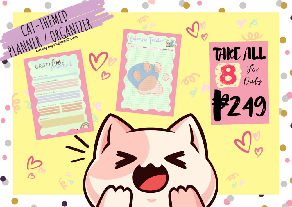 Cat-Themed Planner/Organizer TAKE ALL!