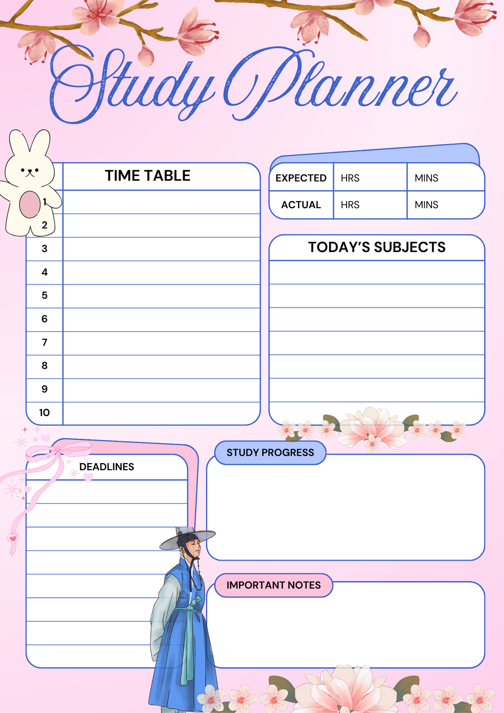 “Seoul Study Planner | Korean-Inspired Pink Digital Planner (PDF ...