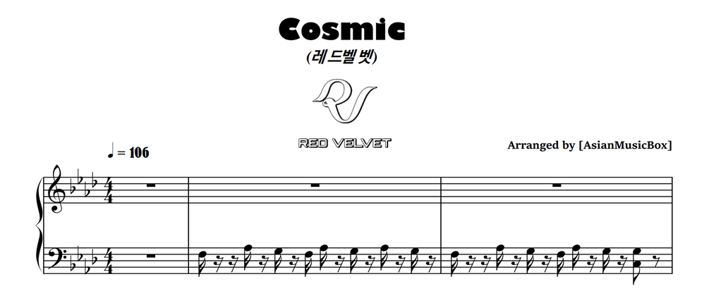 'Cosmic' - Red Velvet (레드벨벳) [Piano Sheet Music / MIDI / WAV]