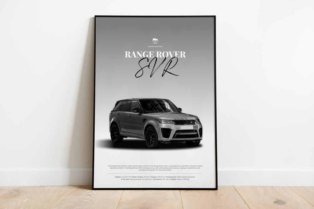 Range Rover SVR Poster | Digital Download - Luxury Car Wall Art, Garage ...