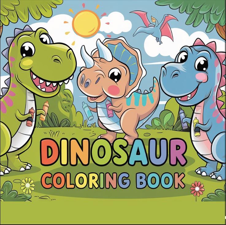 "Dino Coloring Fun: Cartoon Dinosaur Activity Pages for Kids"