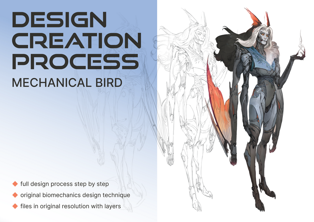 Mechanical Bird - Character Design Creation Process