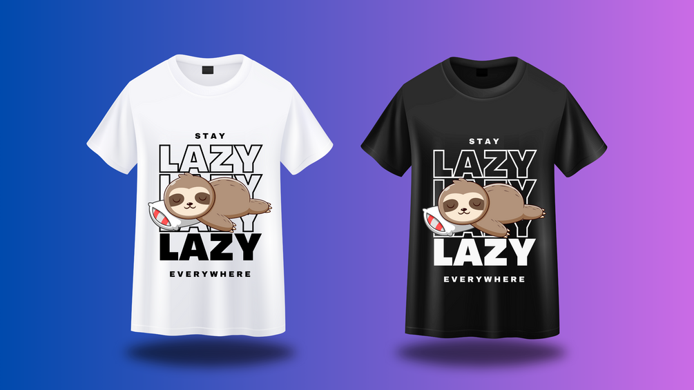 Stay Lazy Everywhere – Sloth Cartoon T-Shirt Design