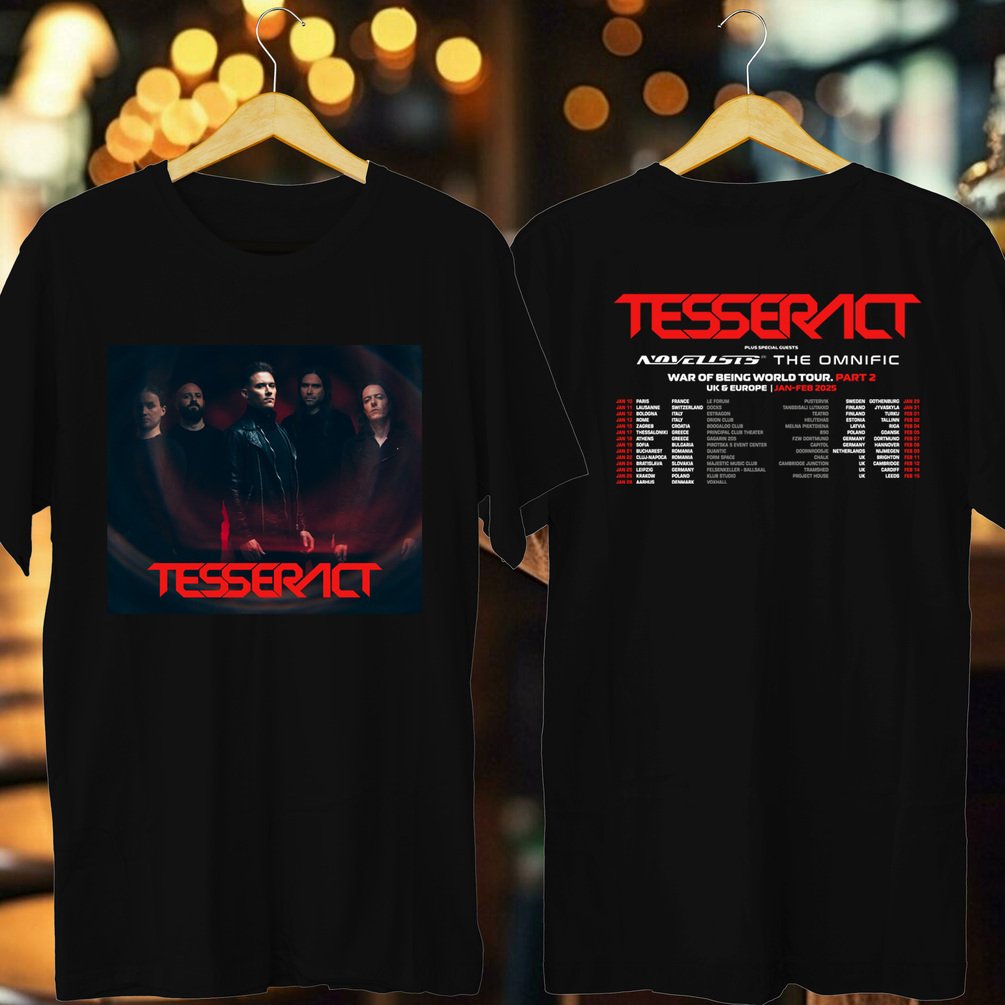 TESSERACT WAR OF BEING WORLD TOUR 2025. TESSERACT. UNISEX BLACK TEE DV01