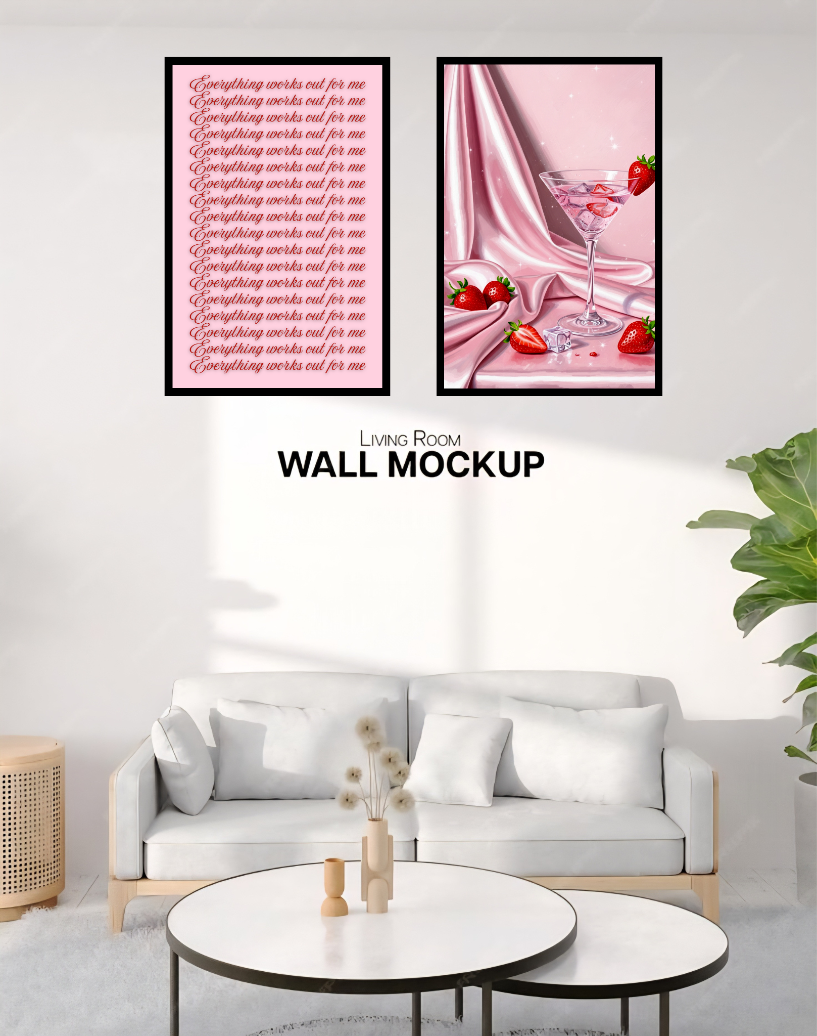 Pink Manifestation Wall Art Set | 20"x30" | Healing Quotes | Printable ...