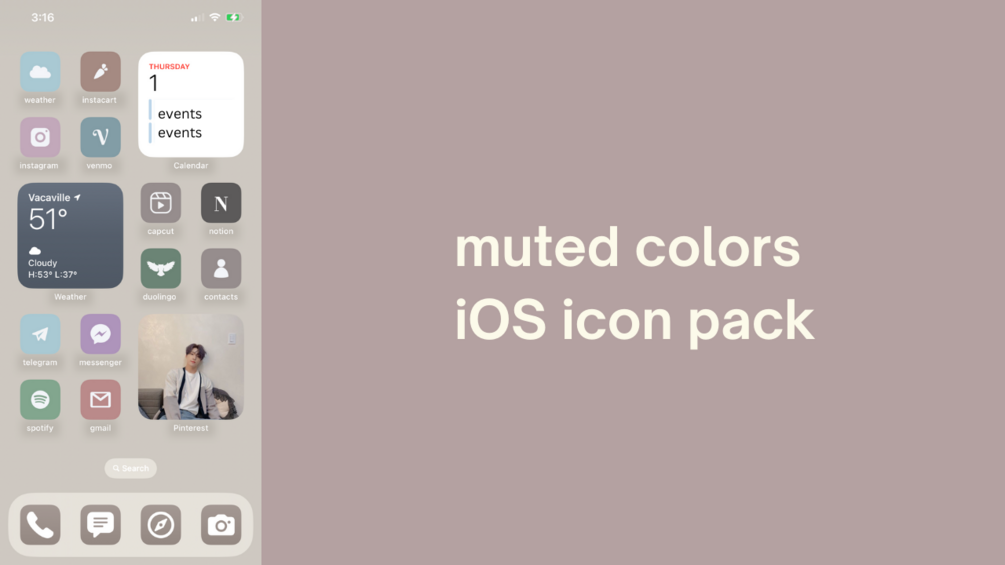 muted iOS icons