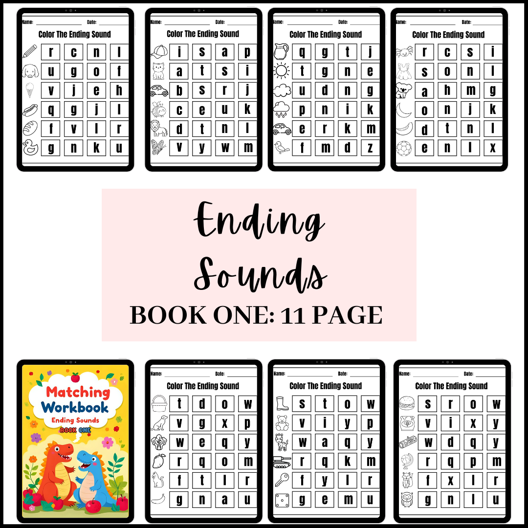 Matching Sounds Activity Worksheets | Beginning & Ending Sounds ...