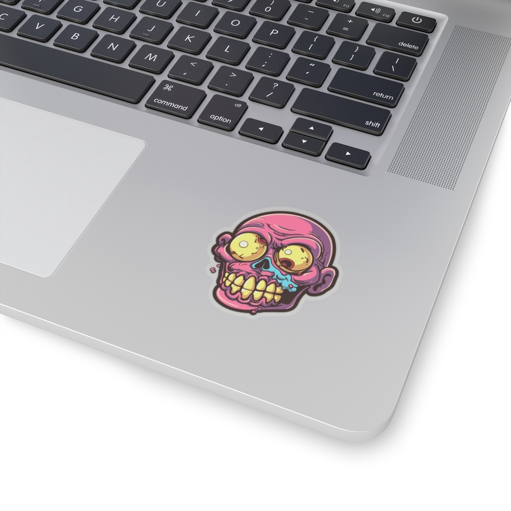 Neon Undead: Psychedelic Zombie Skull Digital Art