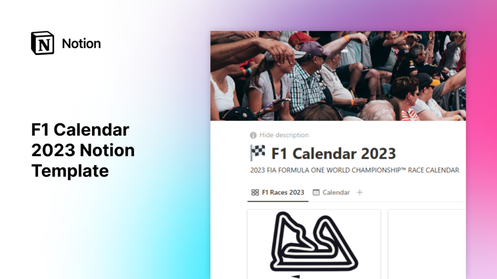 F1 Calendar 2023 Notion Template