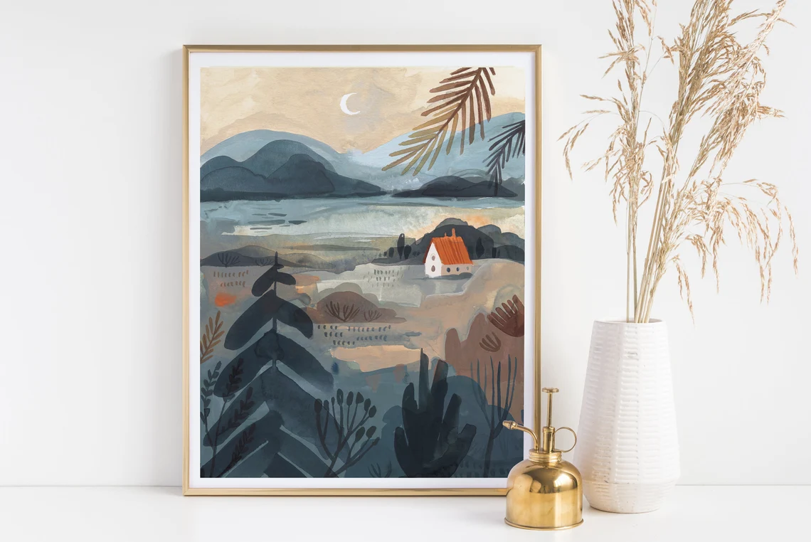 Mountain Wall Art, Mountainscape Scenic Print