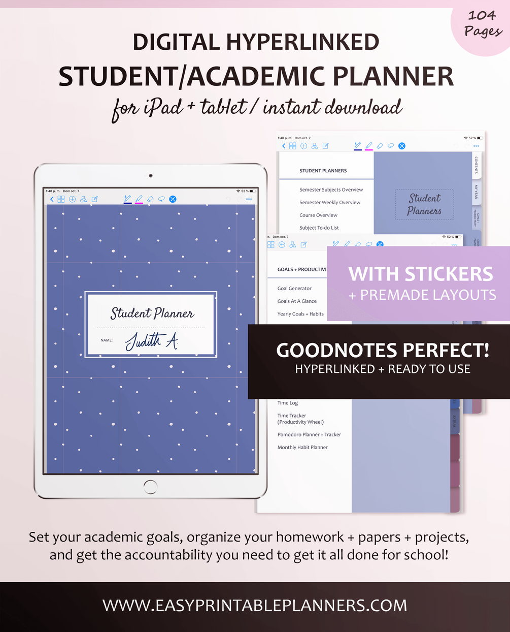 Academic Digital Planner - Blue