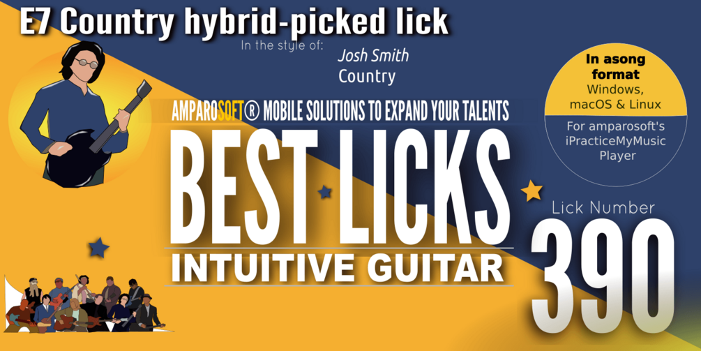 Lick 390 - E7 Country hybrid-picked lick from "Best Licks - Intuitive ...