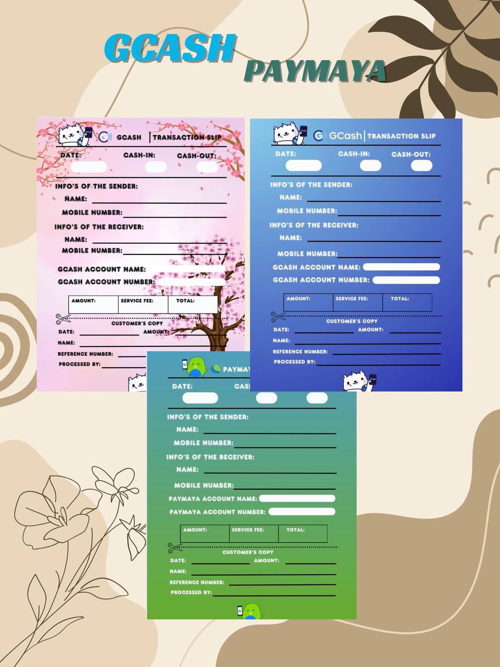 GCASH/PAYMAYA TRANSACTION RECORD
