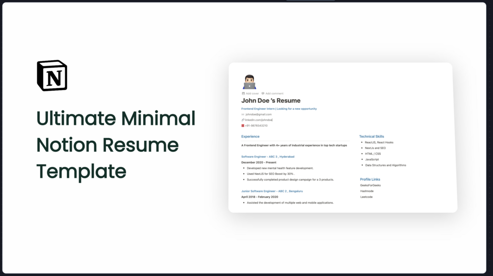 Ultimate Minimal Notion Resume Template