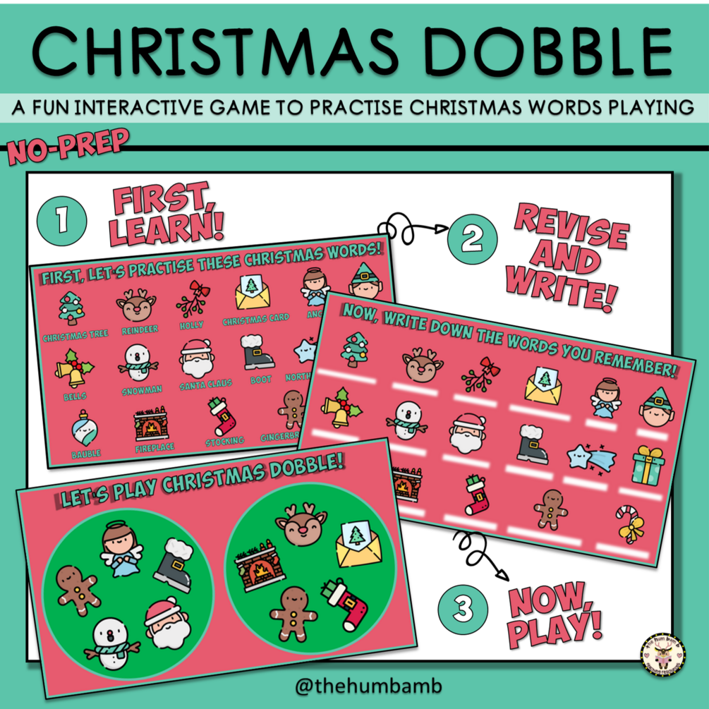 CHRISTMAS INTERACTIVE DOBBLE FUN VOCABULARY GAME