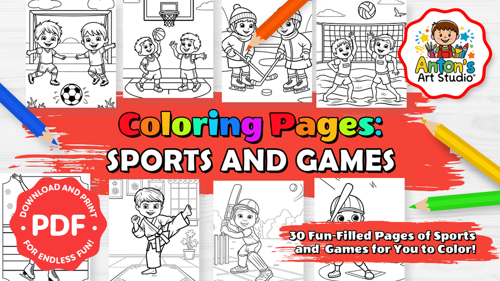 Coloring Pages: Sports and Games | 30 Exciting Illustrations for Future ...