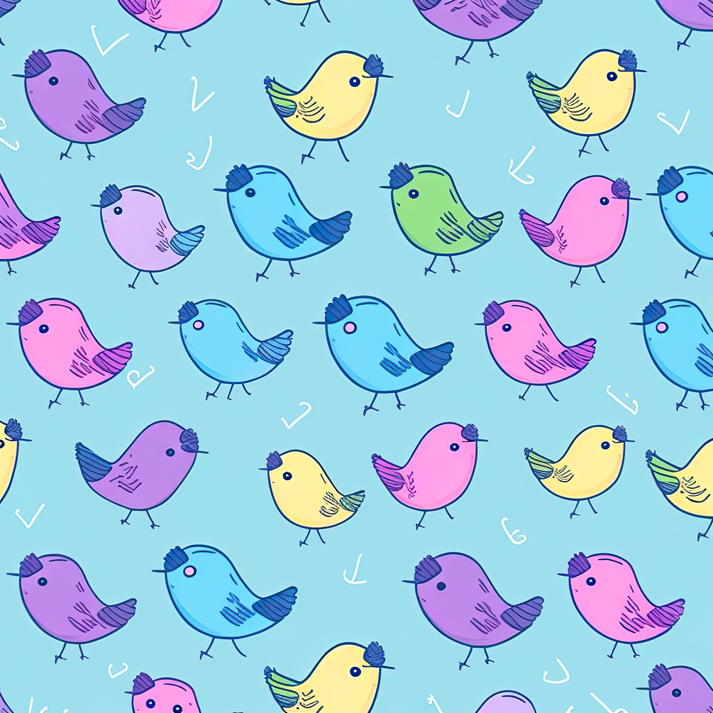 Cute simple bird pattern
