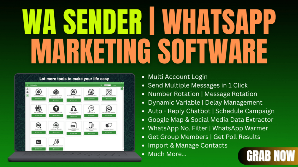 WA Sender | WhatsApp All In One Marketing Software | 18+ BONUS Functions
