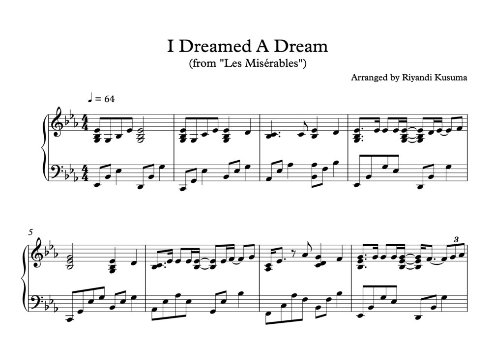 I Dreamed A Dream - Les Misérables (Sheet Music)