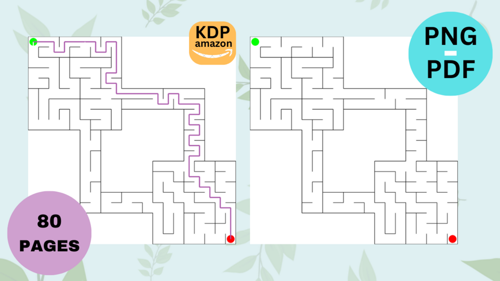40 Double - Style Maze Puzzle KDP Interior