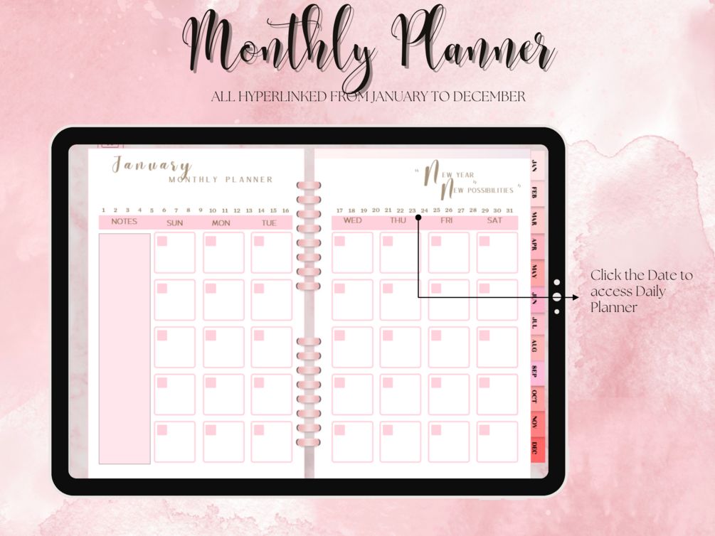 Digital Planner Undated iPad Planner, GoodNotes, Notability, Noteshelf ...