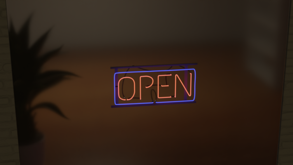 Neon Open Sign for VRChat and Blender