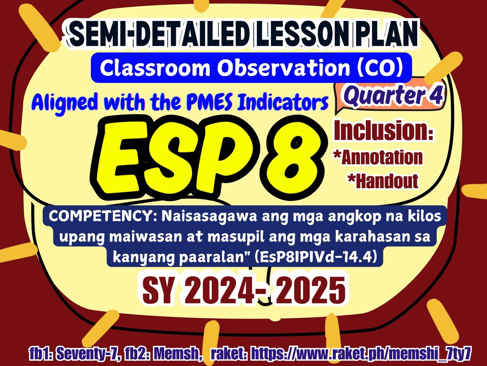 CO LESSON PLAN-ESP 8-QUARTER 4 (PMES ALIGNED)