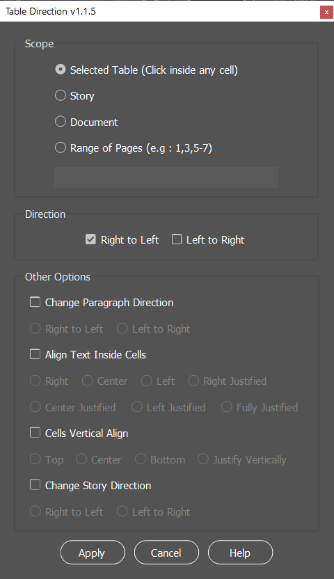Table Direction v1.1.5