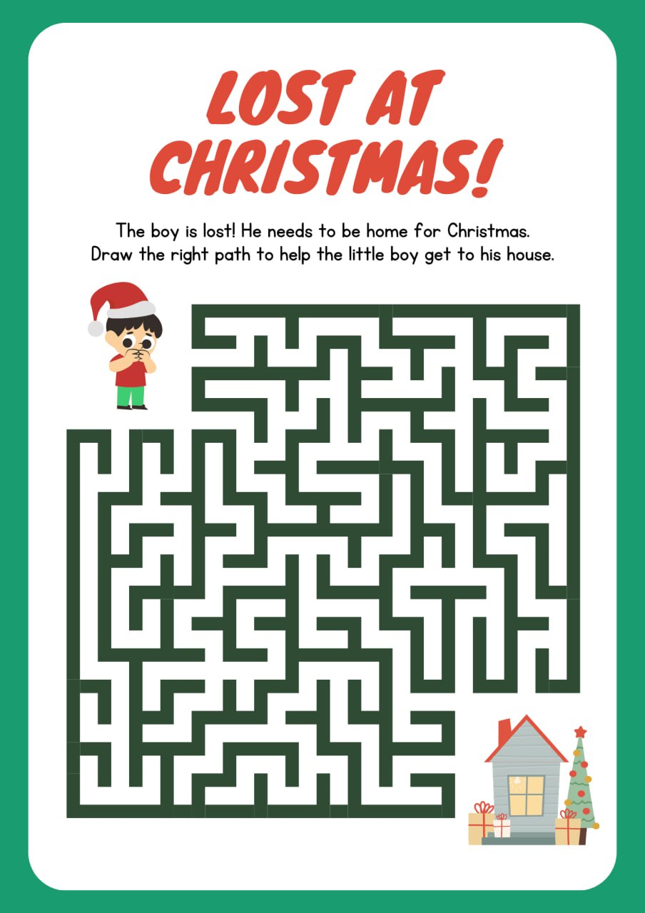 Red Green Fun Christmas Activity book for Kids