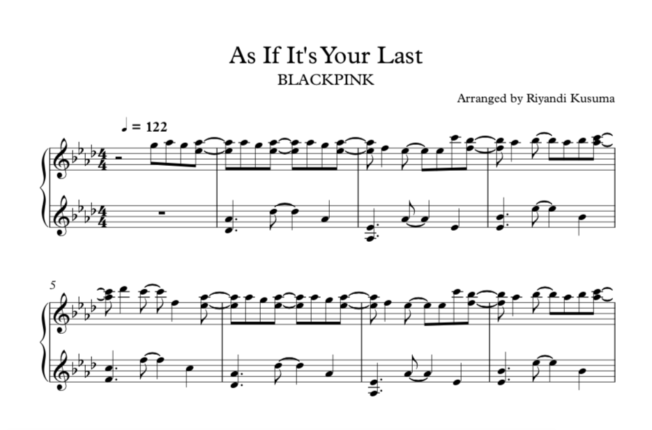 BLACKPINK - As If It's Your Last (Sheet Music)