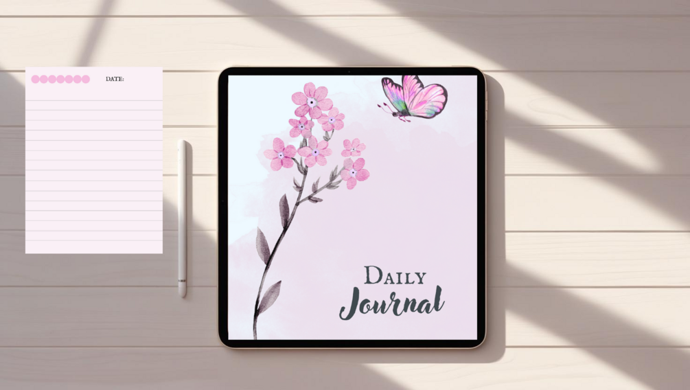 “Minimalist Pink Daily Journal | Digital & Printable PDF”