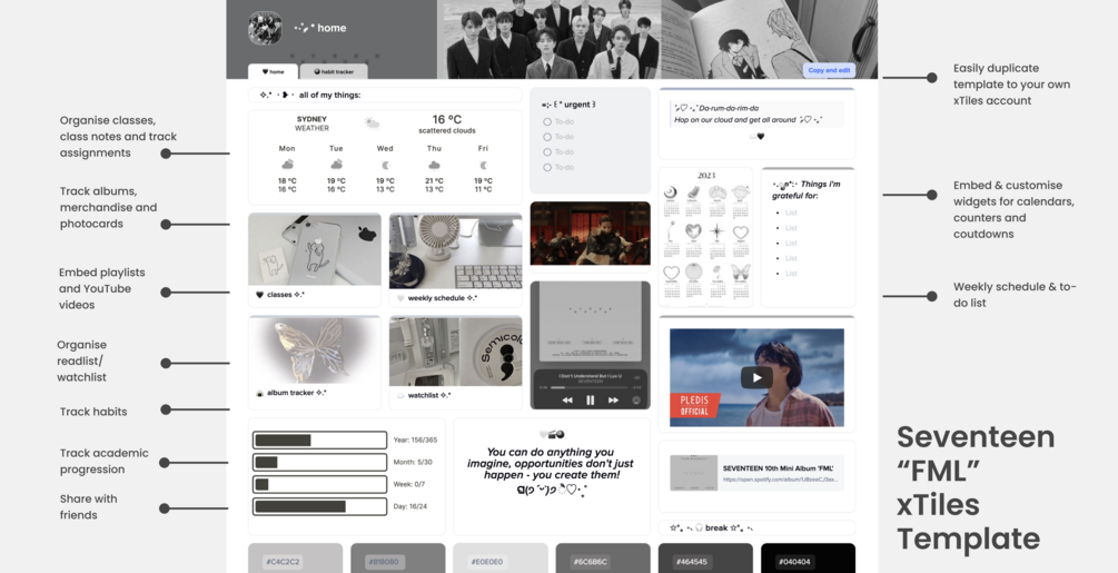 🖤 Seventeen FML xTiles Template
