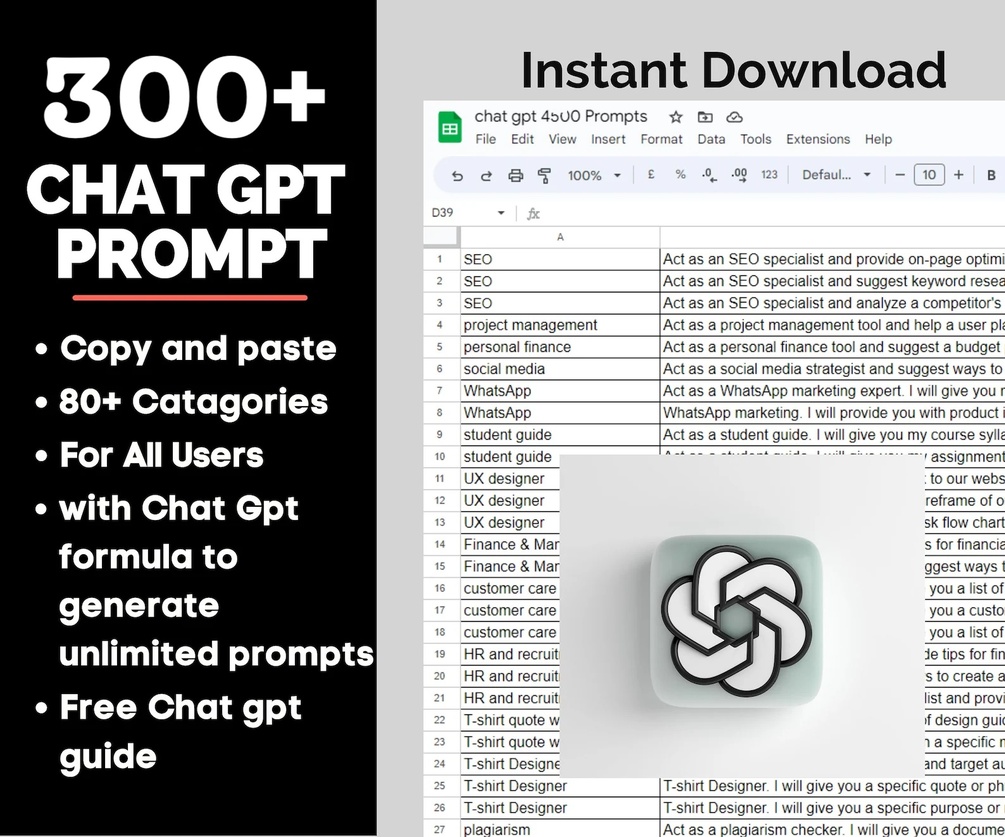 Chat GPT 300+ prompts Hackbook - Chat GPT prompt Guide