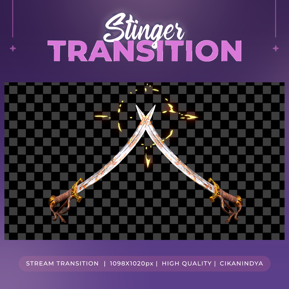 Animated Stinger Transition Twin Swords | Epic Blade Overlay for ...