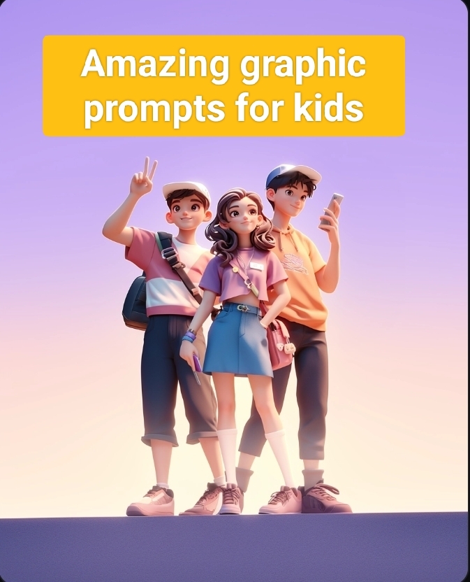Amazing prompts graphic design for kids