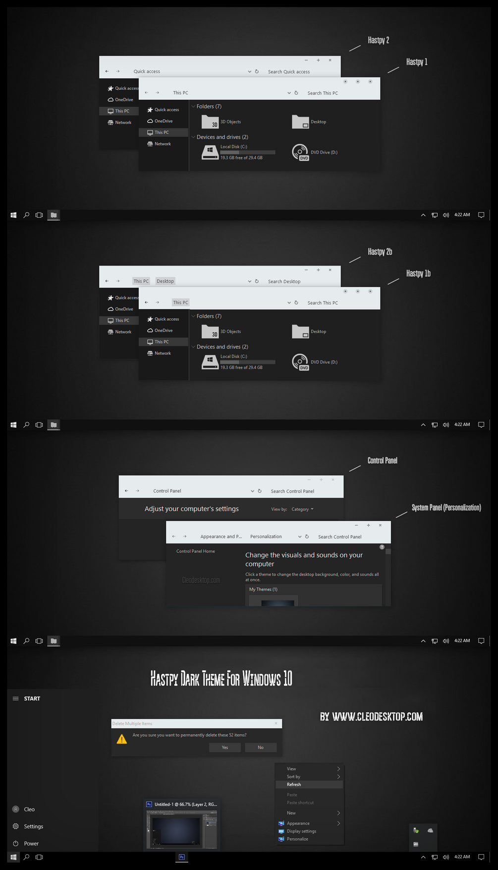 Hastpy Dark White Theme For Windows 10