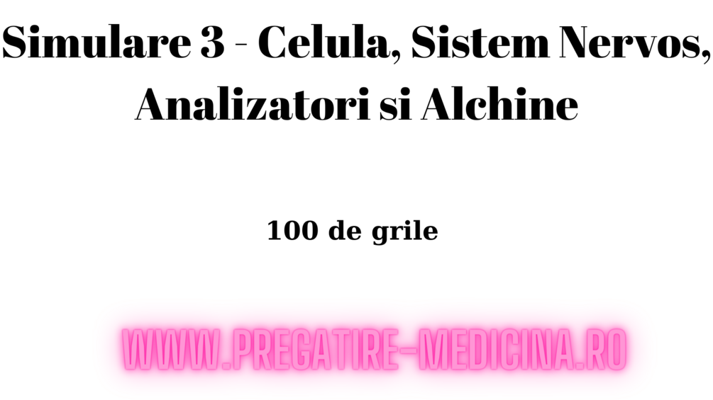 Simulare 3 Celula, Sistem Nervos, Analizatori si Alchine