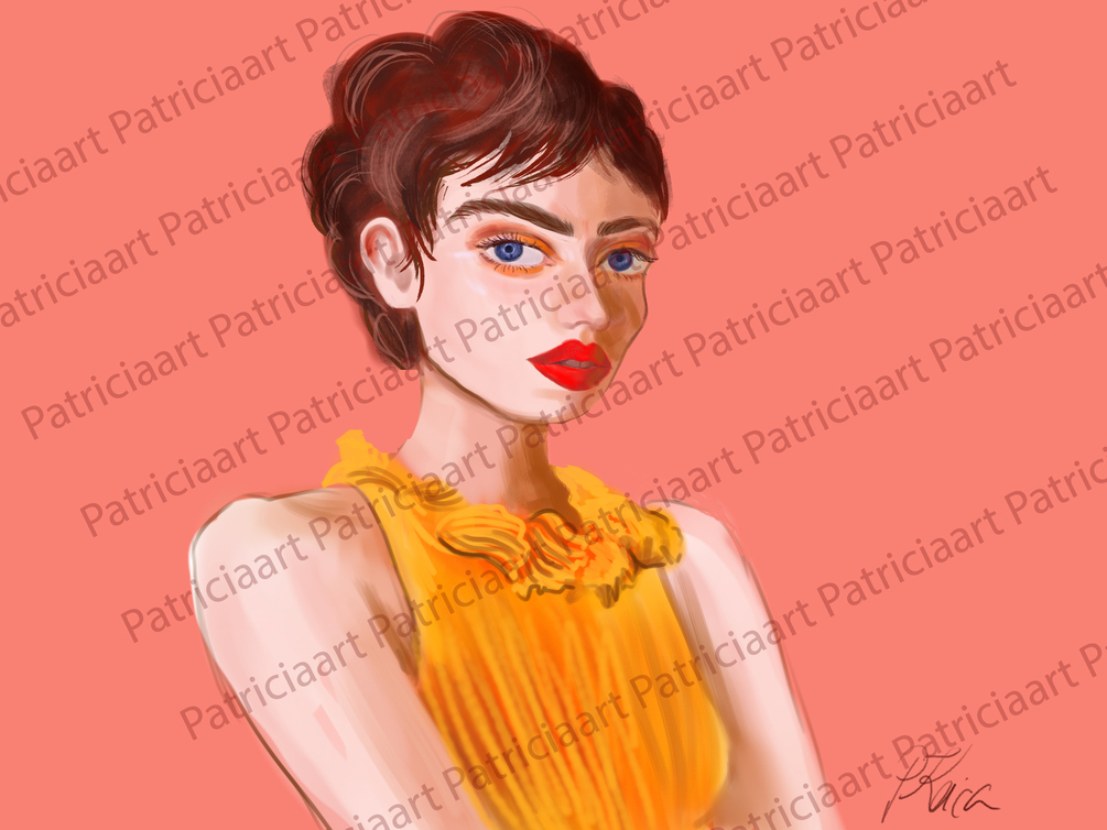 Digital art portrait with beautiful colors
