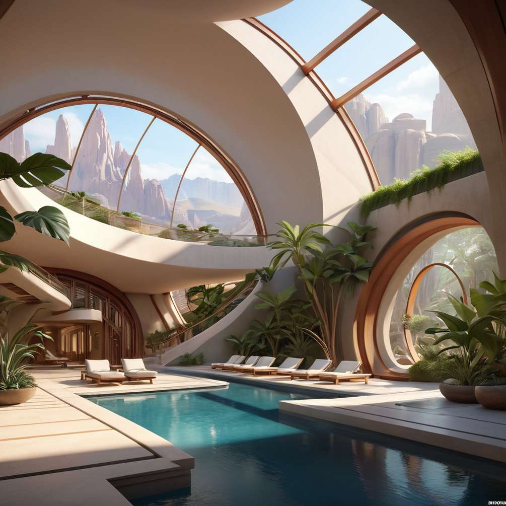 Santiago Calatrava Biophilic Resort Architecture, Stable Diffusion ...