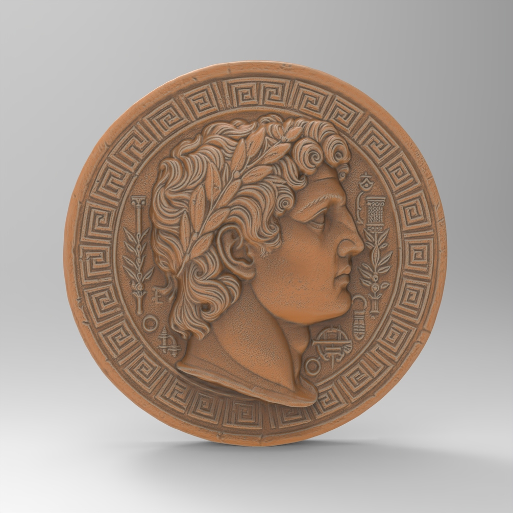 Alexander the Great Medallion 3D Model | STL File for CNC and 3D ...