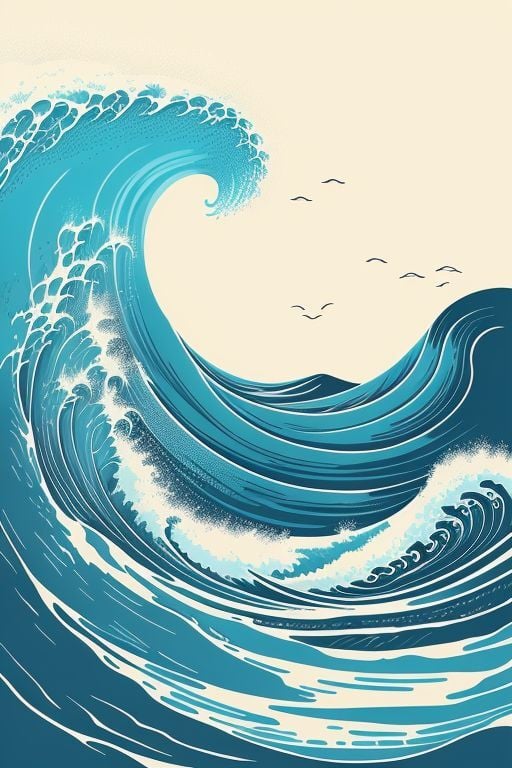 Majestic Ocean Wave Illustration