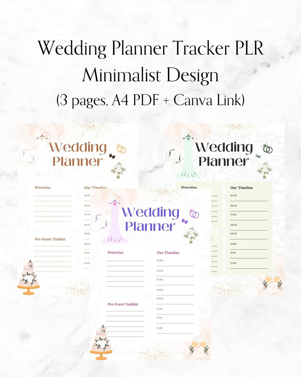 Wedding Planner Tracker PLR - Minimalist Design